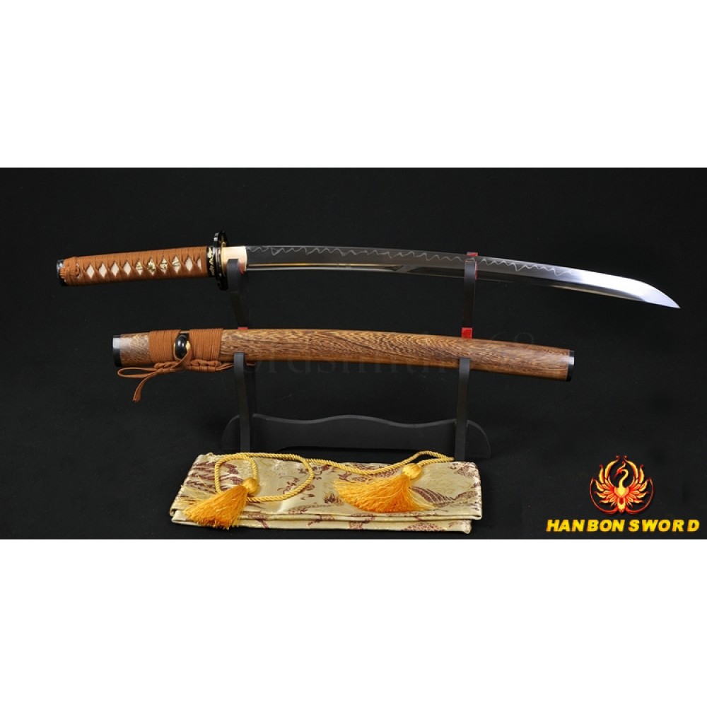 Unokubi-Zukuri Wakizashi | Clay Tempered Samurai Short Sword – HanBon Forge