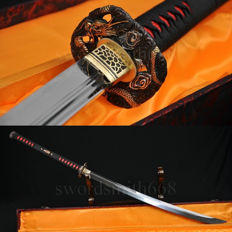 Japanese Hand Forged Nagamaki Black Samurai Sword Naginata