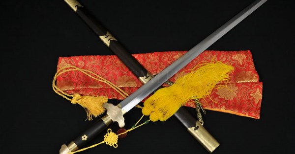 HIGH QUALITY HAND MADE CHINESE DRAGON PHENIX SWORD JIAN FOLDED STEEL BLADE