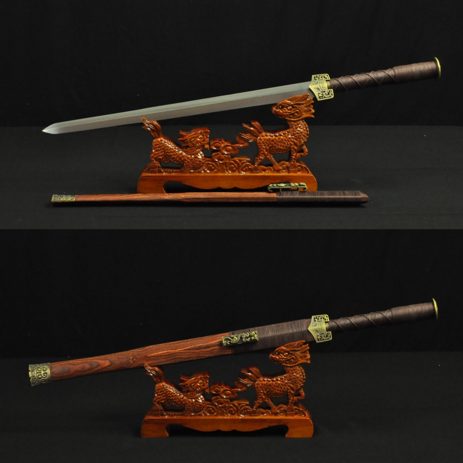 Traditional Hand Forged Chinese Sword HAN JIAN 8192 layers Folded Steel ...