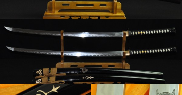 Kill Bill Sword Set (BILL+BRIDE SWORDS) Damascus steel clay tempered blade