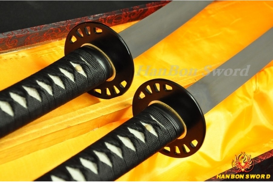 Kill Bill Sword Set (BILL+BRIDE SWORDS) Damascus steel clay tempered blade