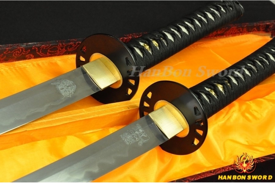 Kill Bill Sword Set (BILL+BRIDE SWORDS) Damascus steel clay tempered blade