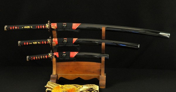 1095 High Carbon Steel Clay Tempered Samurai Sword Daisho Set Katana ...