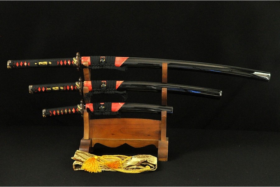 1095 High Carbon Steel Clay Tempered Samurai Sword Daisho Set Katana ...