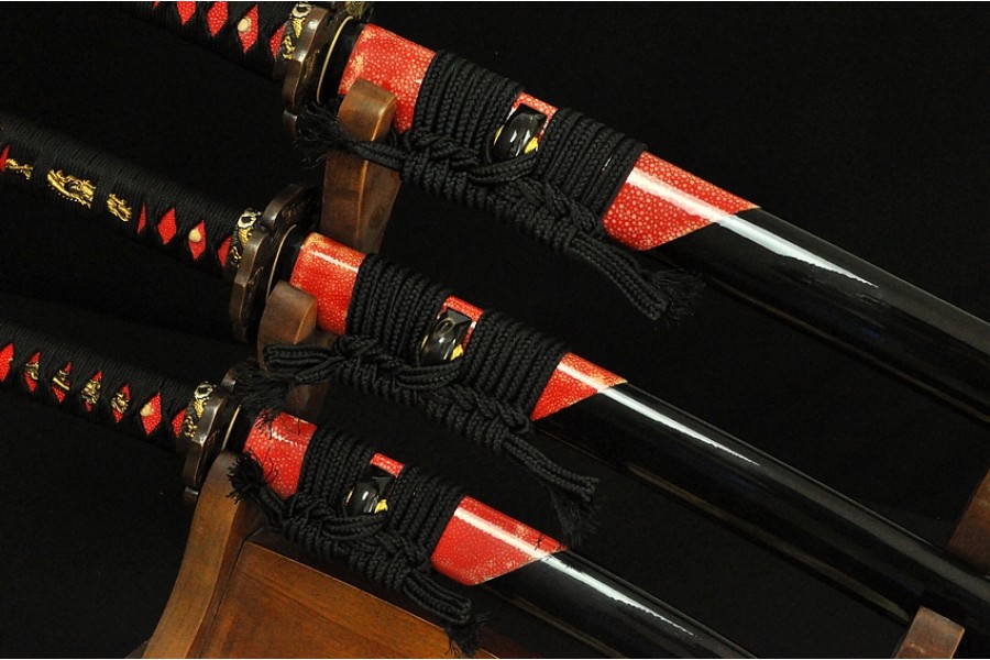 1095 High Carbon Steel Clay Tempered Samurai Sword Daisho Set Katana ...