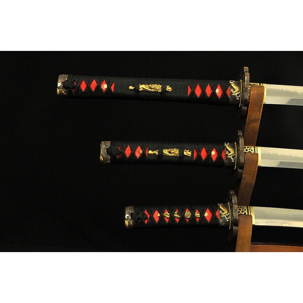 1095 High Carbon Steel Clay Tempered Samurai Sword Daisho Set Katana ...