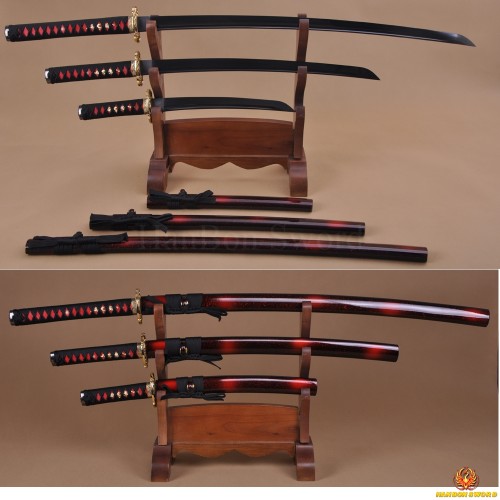 Japanese Sword Set katana, wakziashi, tanto, hanbon forge