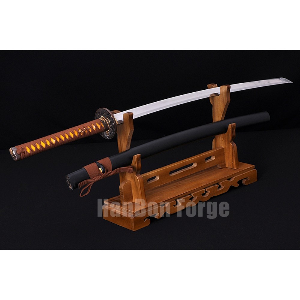 Japanese Katana - Handmade Samurai Sword with Folded Pattern Steel ...
