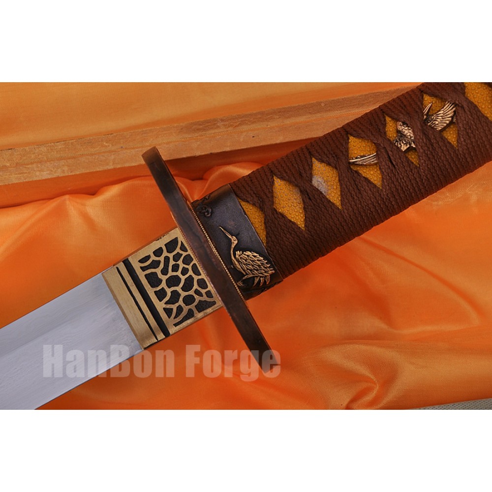Japanese Katana - Handmade Samurai Sword with Folded Pattern Steel ...