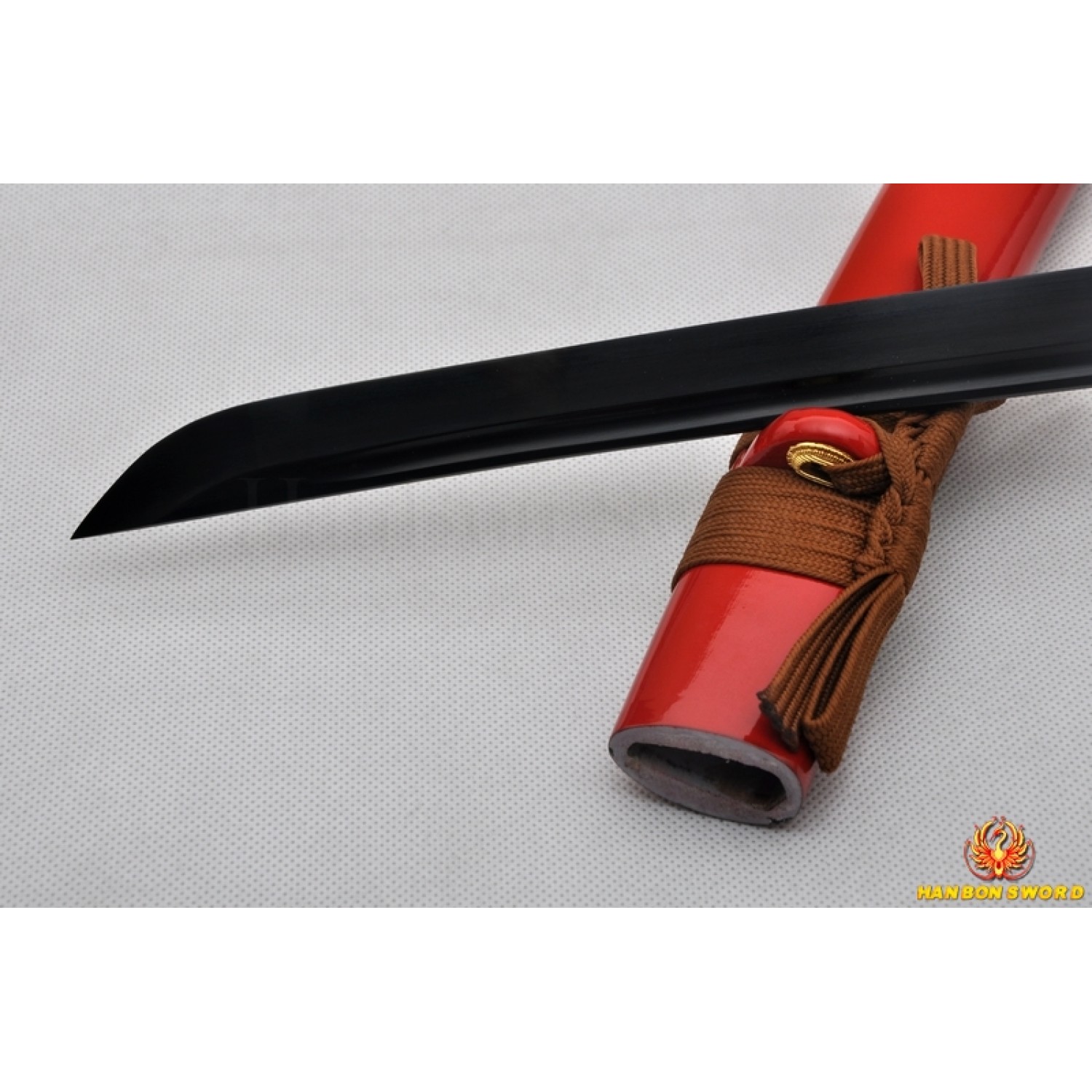 Handmade Wakizashi Japanese Samurai Sword Black High Carbon Steel Blade ...