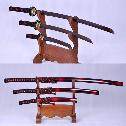 Japanese Sword Set katana, wakziashi, tanto, hanbon forge
