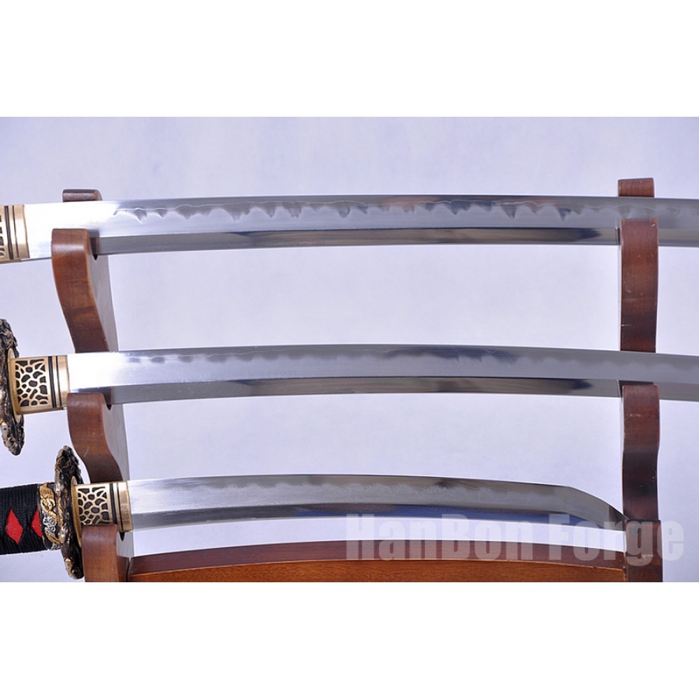 Japanese Katana Wakizashi Tanto Three Sword Set Handmade Full Tang ...