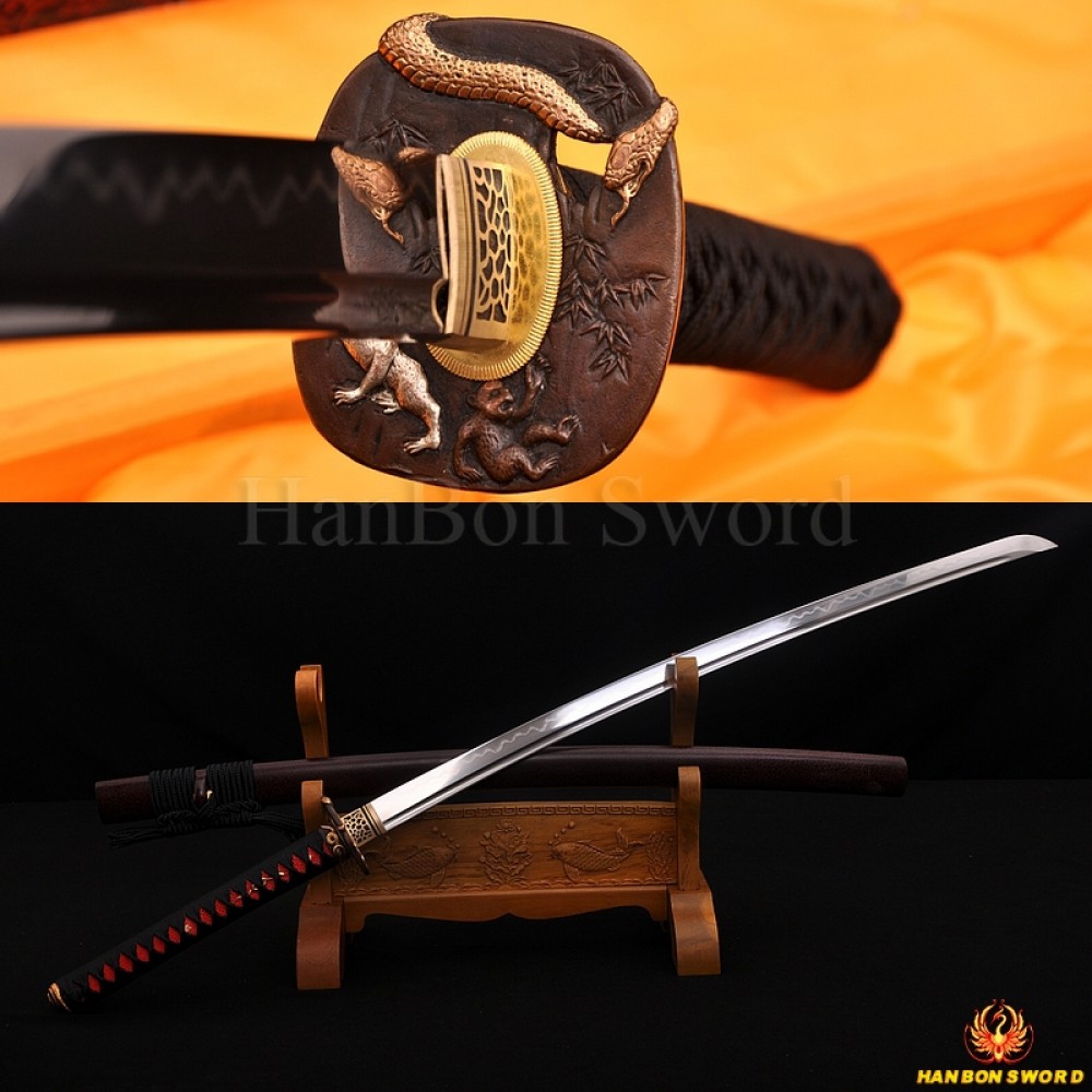 Fully Hand Forged Damascus Steel Clay Tempered Blade Snake&Monkey ...