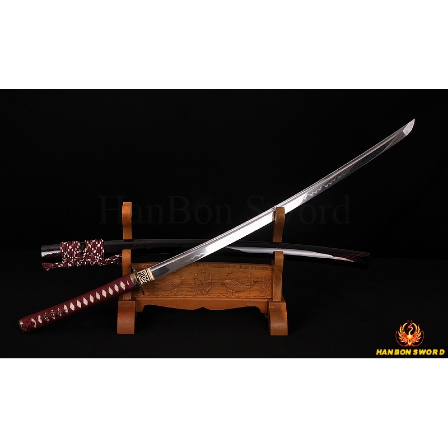 Fully Hand Forged Damascus Steel Clay Tempered Blade Flying Dragon ...