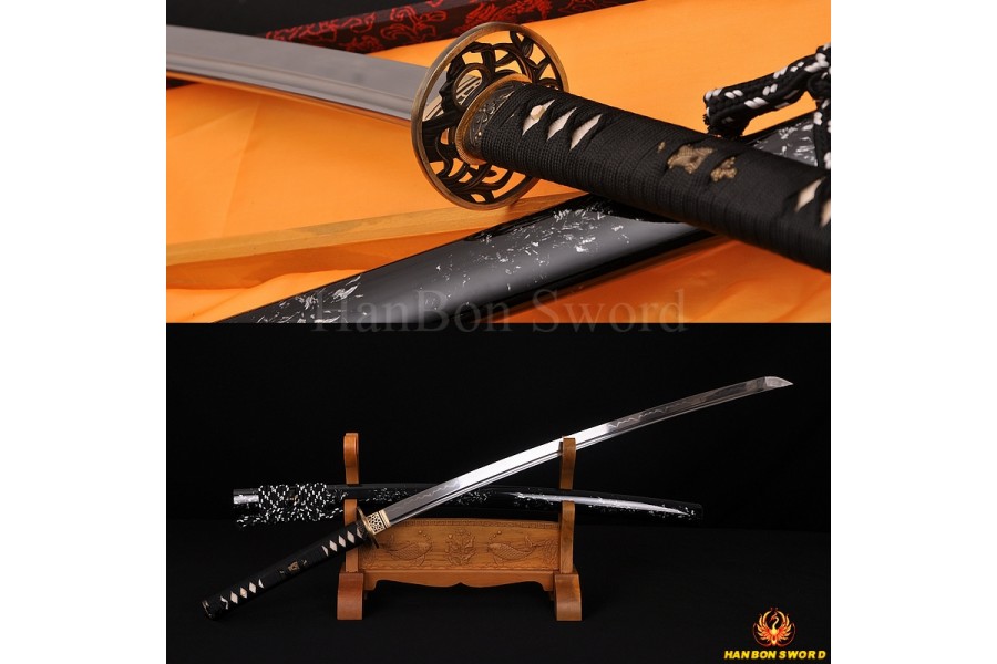 TRADITIONAL HAND FORGED JAPANESE SAMURAI SWORD KATANA CLAY TEMPERED CAN ...