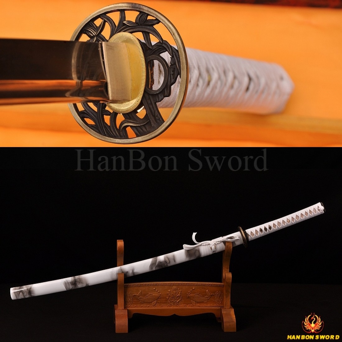 Damascus Folded Steel Full Tang Blade Japanese Samurai Sword katana