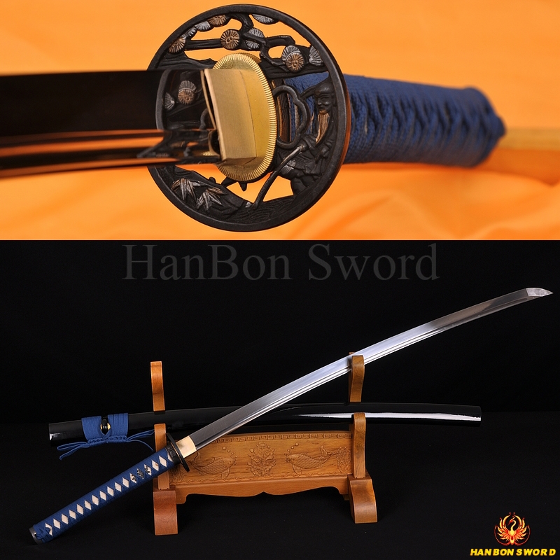 Japanese KATANA SAURAMI SWORD 1060 STEEL HIGH CARBON STEEL OIL QUENCHED ...