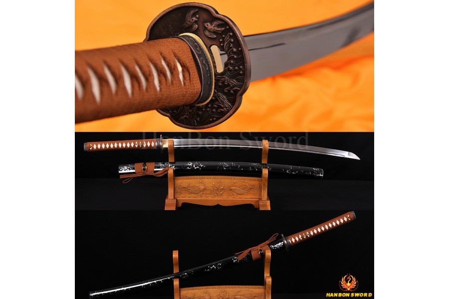 Hand forged Japanese Sea Bird KATANA sword AISI 1060 high carbon steel ...