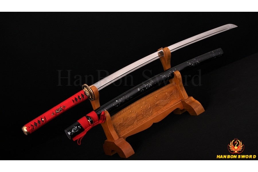 Japanese Dragon Musashi Katana Sword Damascus steel full tang blade