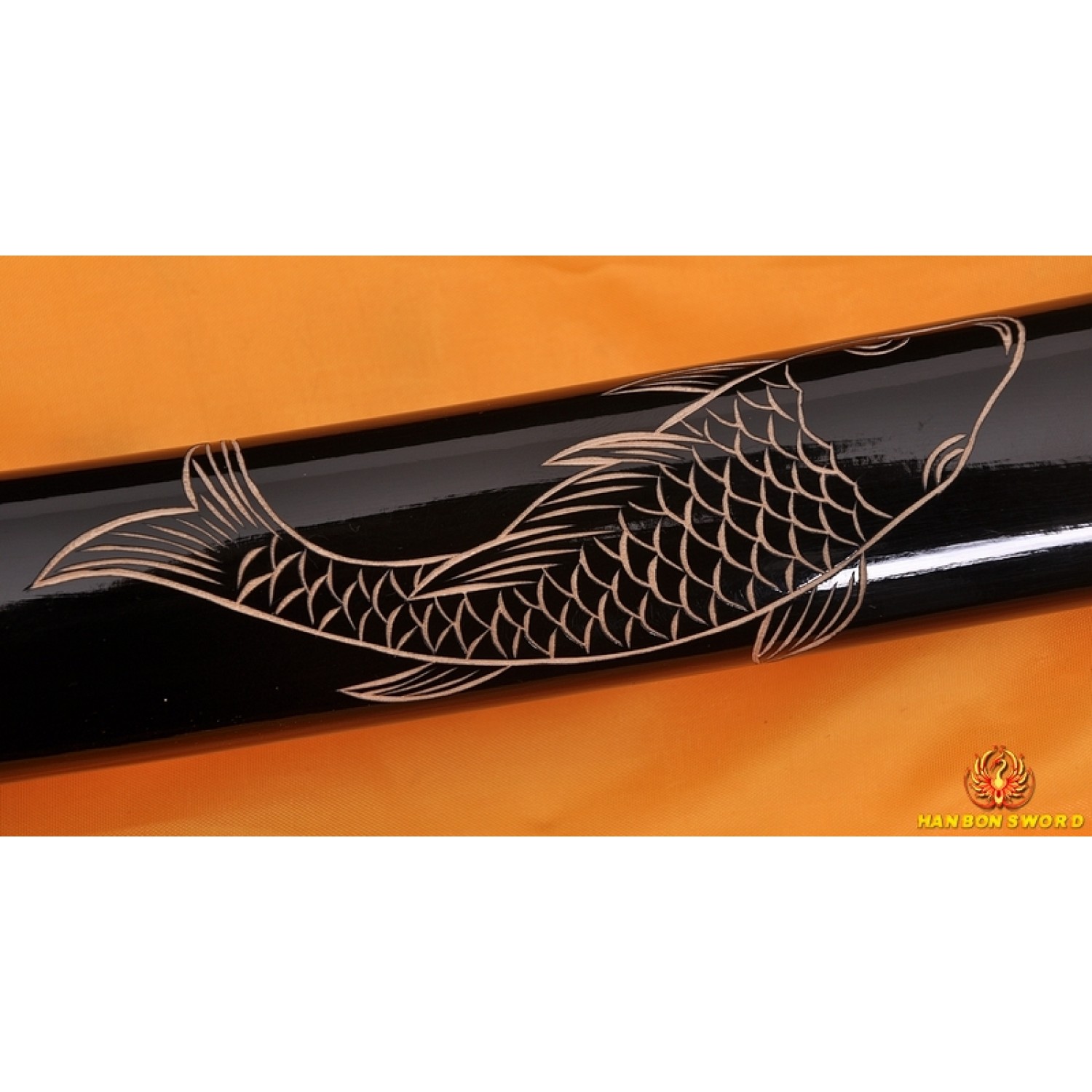 Fully Hand Forged Damascus Steel Clay Tempered Blade Fish Koshirae ...