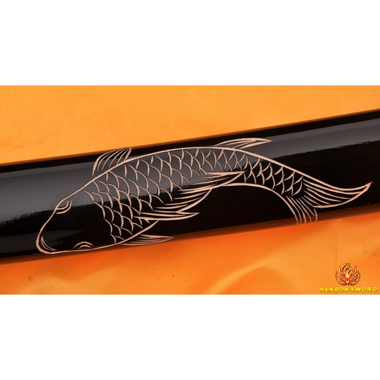 Fully Hand Forged Damascus Steel Clay Tempered Blade Fish Koshirae ...