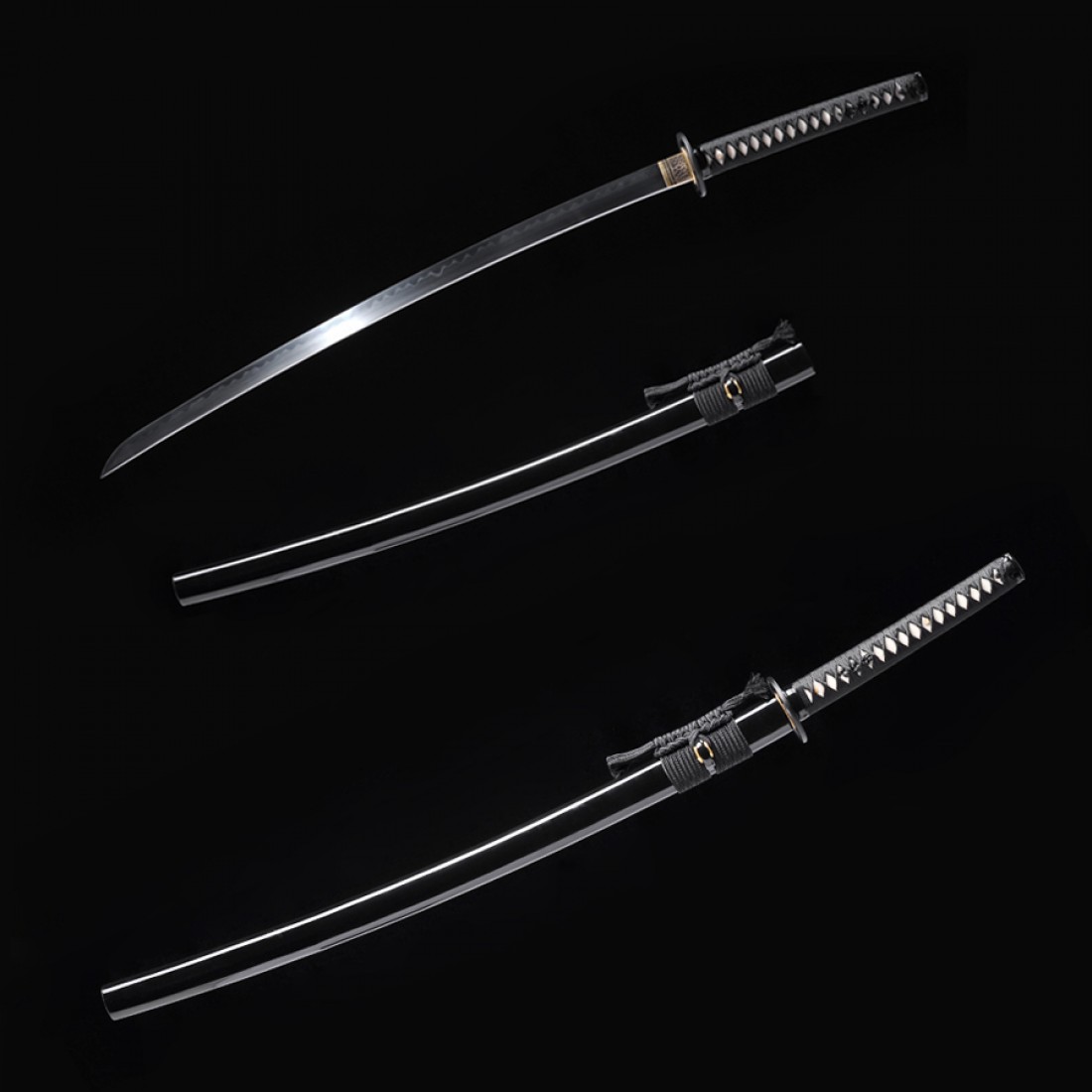 KATANA Japanese Samurai Sword T10 Steel Clay Tempered HIRA-ZUKURI Blade ...