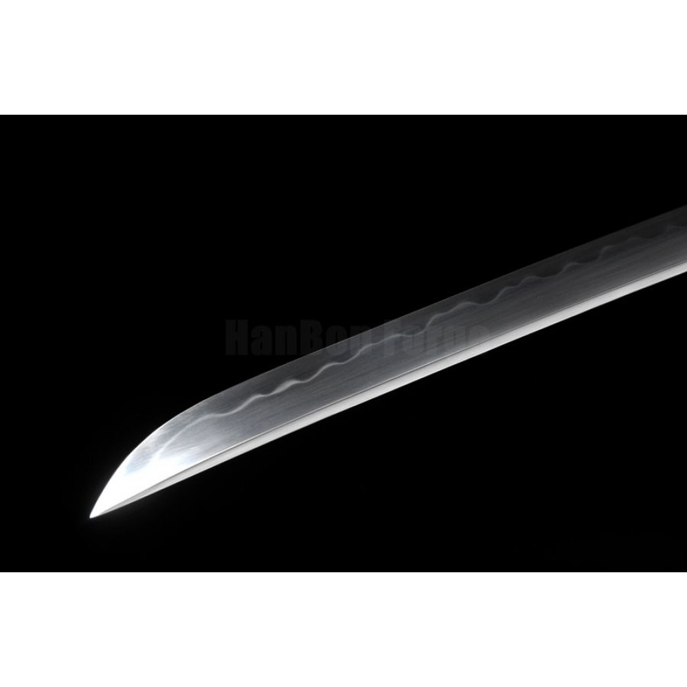 KATANA Japanese Samurai Sword T10 Steel Clay Tempered HIRA-ZUKURI Blade ...