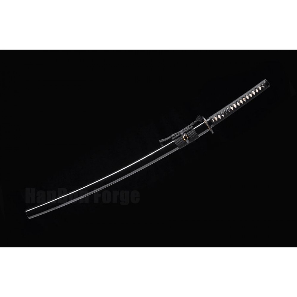 KATANA Japanese Samurai Sword T10 Steel Clay Tempered HIRA-ZUKURI Blade ...