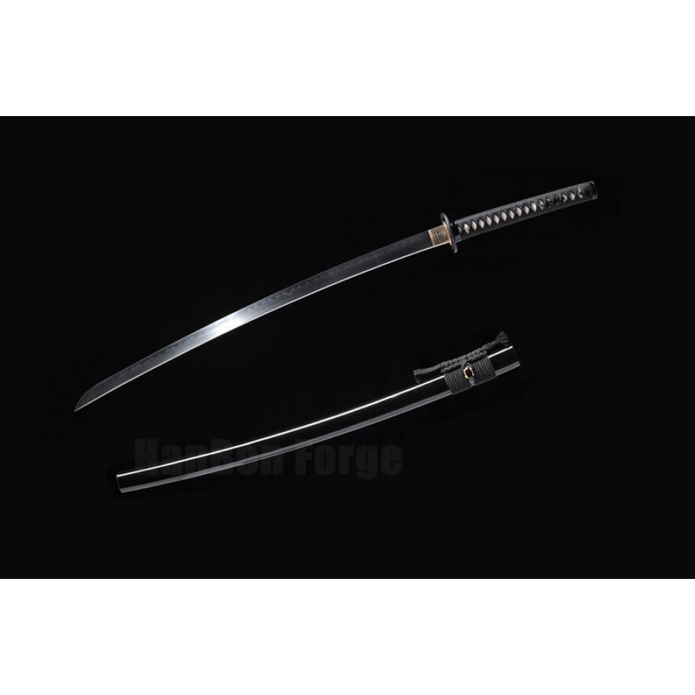 KATANA Japanese Samurai Sword T10 Steel Clay Tempered HIRA-ZUKURI Blade ...