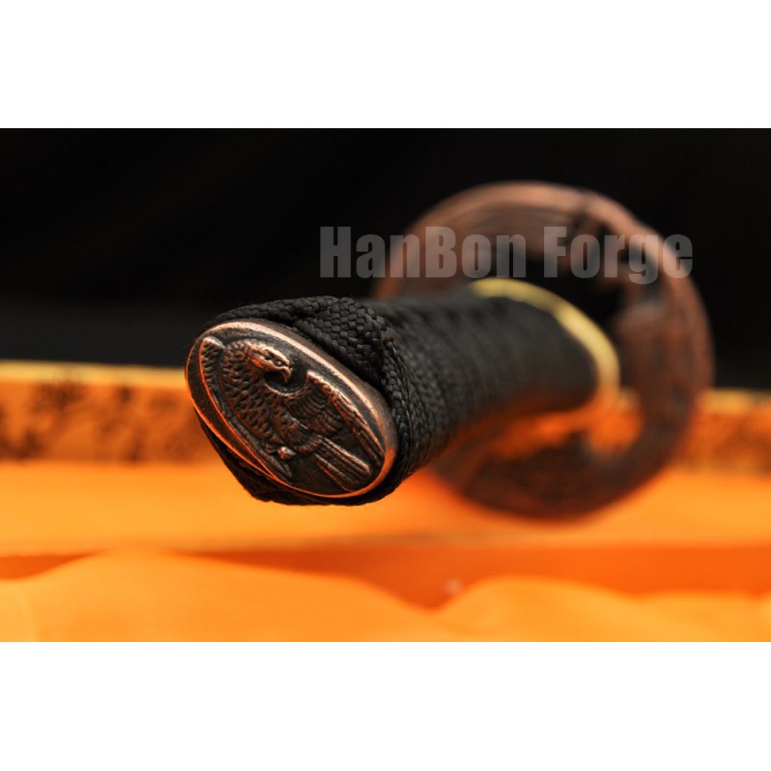 Japanese Sword Handmade Full Tang Red Damascus Steel Blade Clay ...