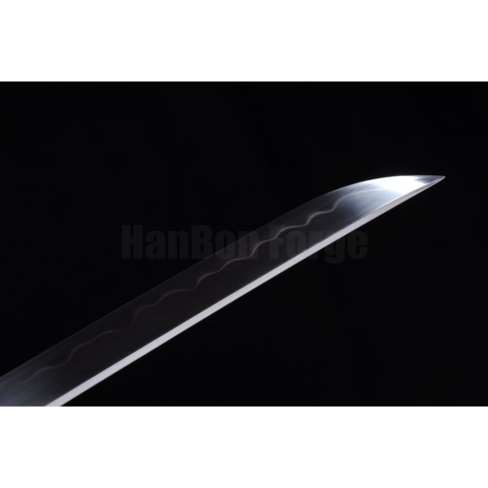 Japanese KATANA Samurai Sword T10 Steel Clay Temper HIRA-ZUKURI Blade ...