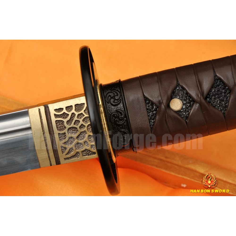 Japanese Samurai Sword KATANA Unokubi-Zukuri Full Tang Clay tempered ...