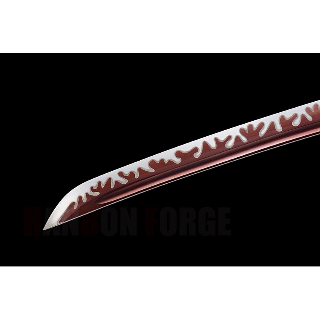 Japanese Samurai Sword T10 Steel Hand Forge Full Tang Red Blade