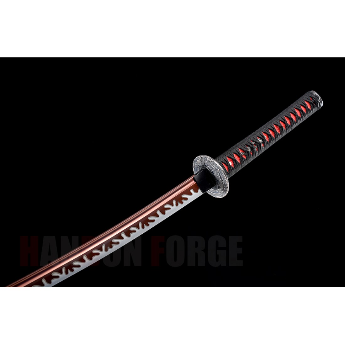 Japanese Samurai Sword T10 Steel Hand Forge Full Tang Red Blade