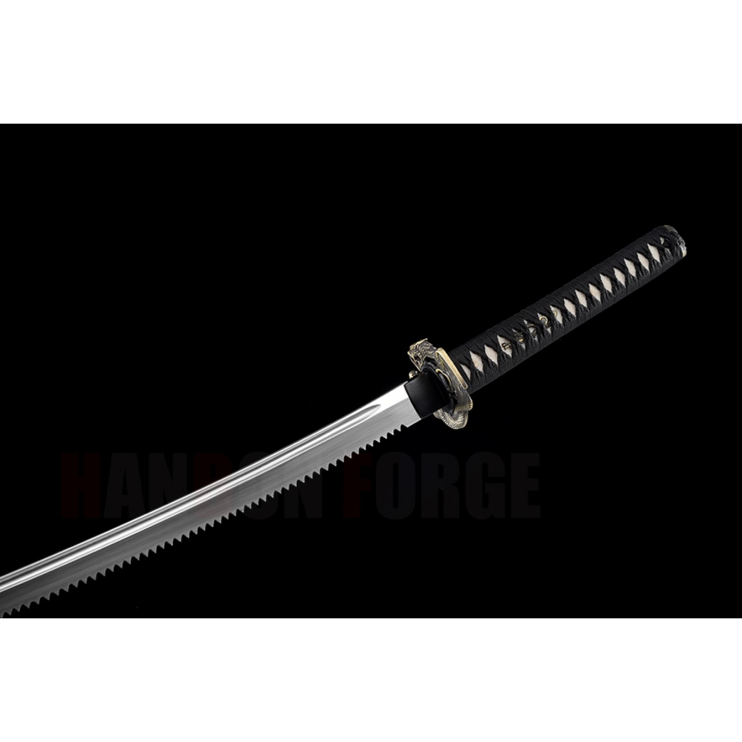Serrated Blade Japanese Samurai Sword Handmade T10 Steel Blade