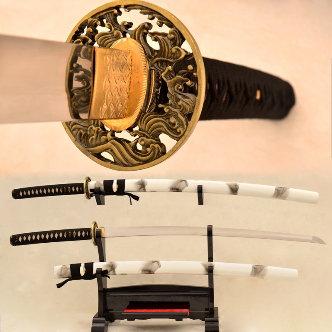 9260 Spring Steel Katana Japanese Samurai Sword No-Hi Full Tang Blade ...