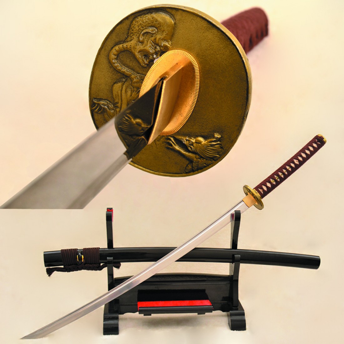 Japanese Samurai Sword Katana 9260 Spring Steel Full Tang Blade ...