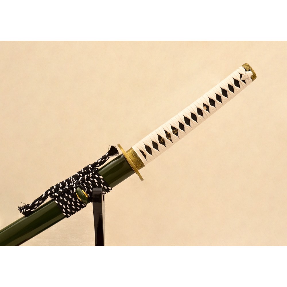 Samurai Katana Japanese Sword 1095 High Carbon Steel Blade Leather ...