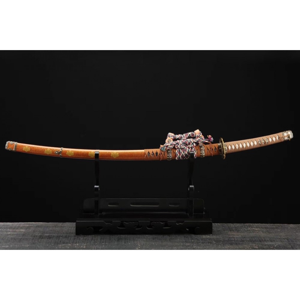 Handmade Japanese Tachi Sword with Folded Steel and Hazuya Polish Blade ...