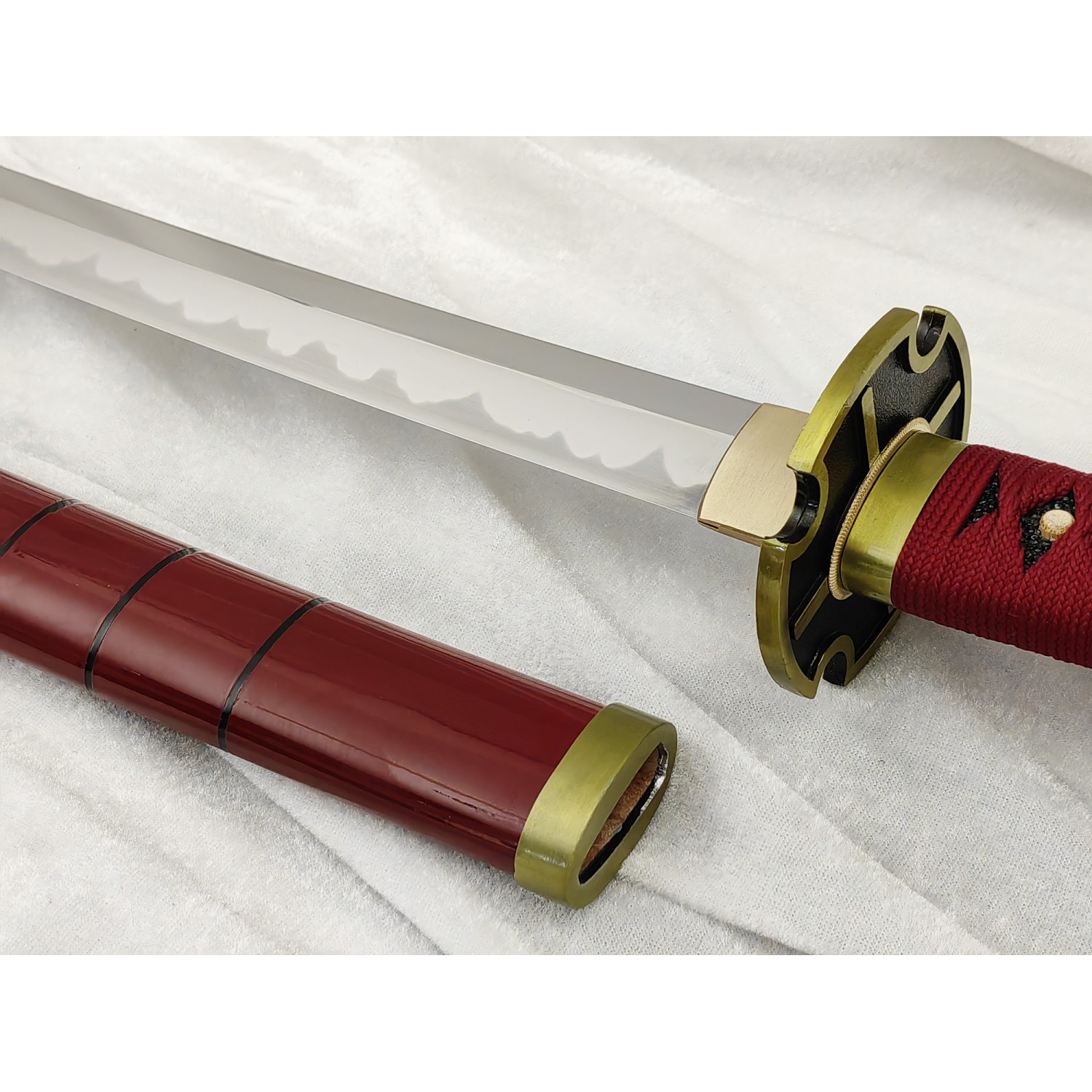 Full Hand Forged One Piece Sandai Kitetsu Sword - Zoro 1095 Steel Full ...