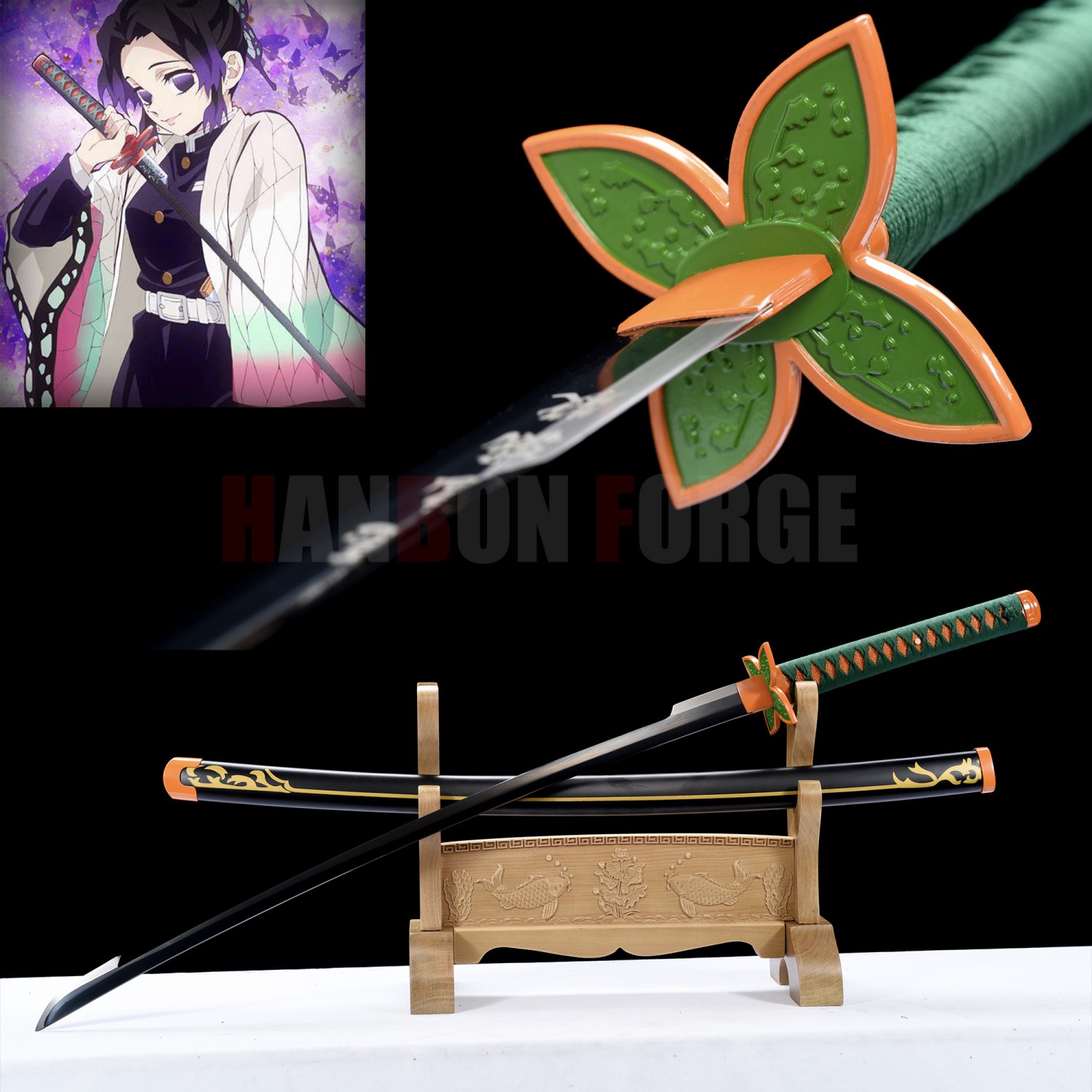 Handmade Shinobu Kocho Demon Slayer Sword - T10 Steel Katana Sword