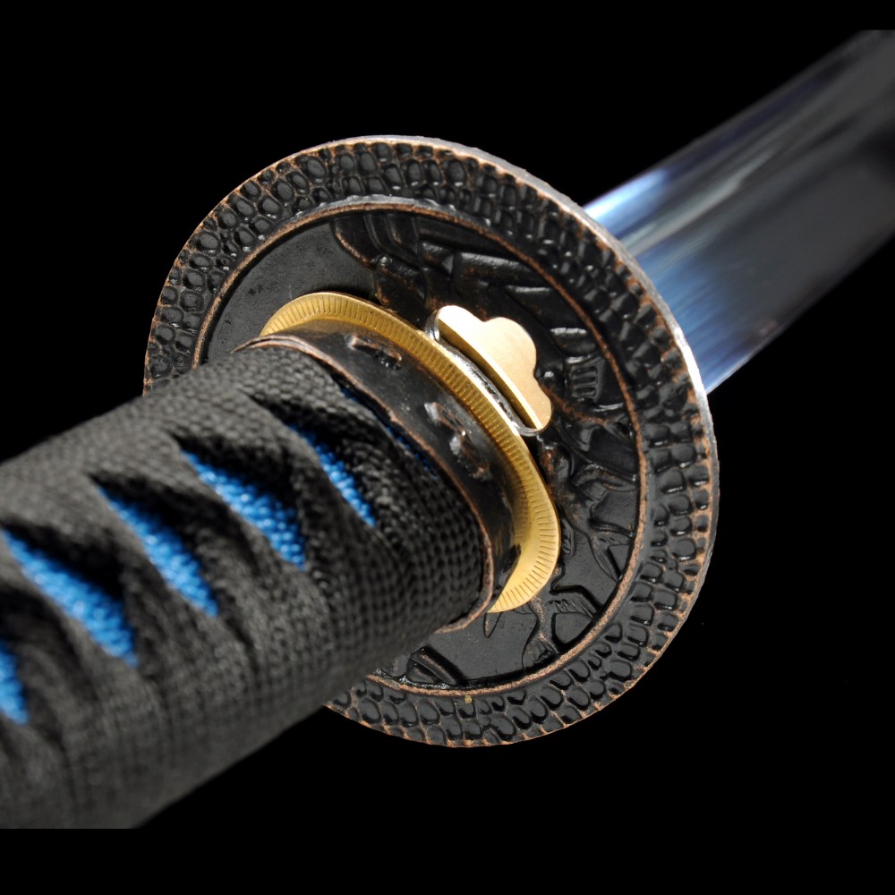 Hand Made Japanese Samurai Katana Sword Blue T10 Steel Blade | HanBon Forge