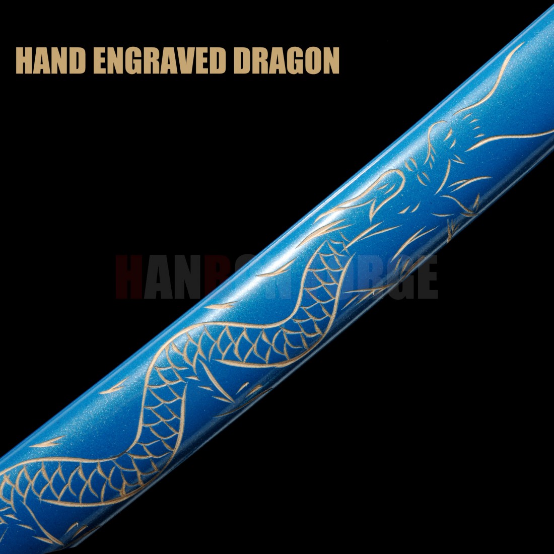 Hand Made Japanese Samurai Katana Sword Blue T10 Steel Blade | HanBon Forge