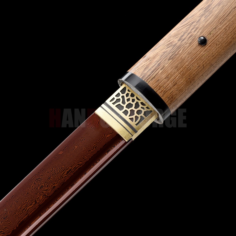 HAND MADE NINJATO SWORD SHIRASAYA RED FOLDED STEEL FULL TANG BLADE ...