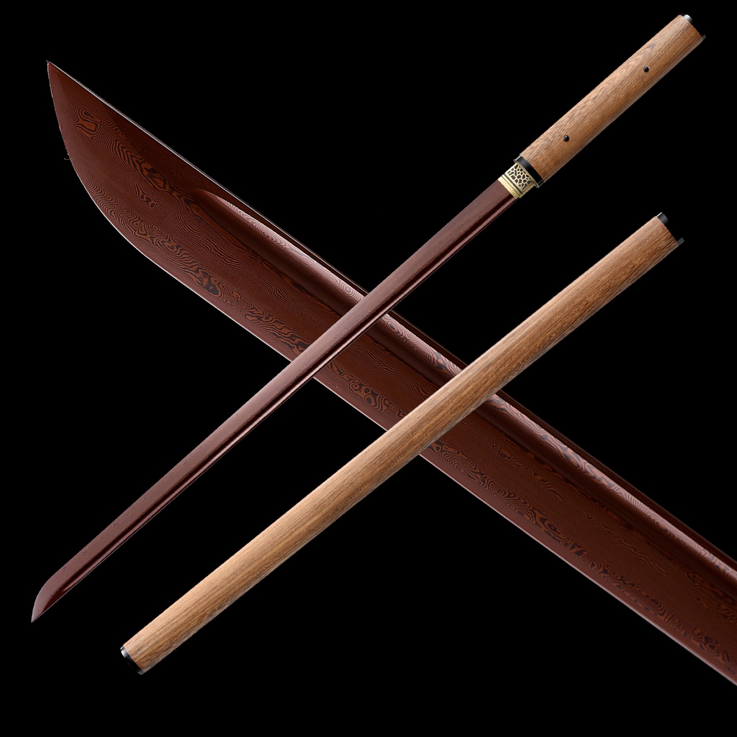 HAND MADE NINJATO SWORD SHIRASAYA RED FOLDED STEEL FULL TANG BLADE ...