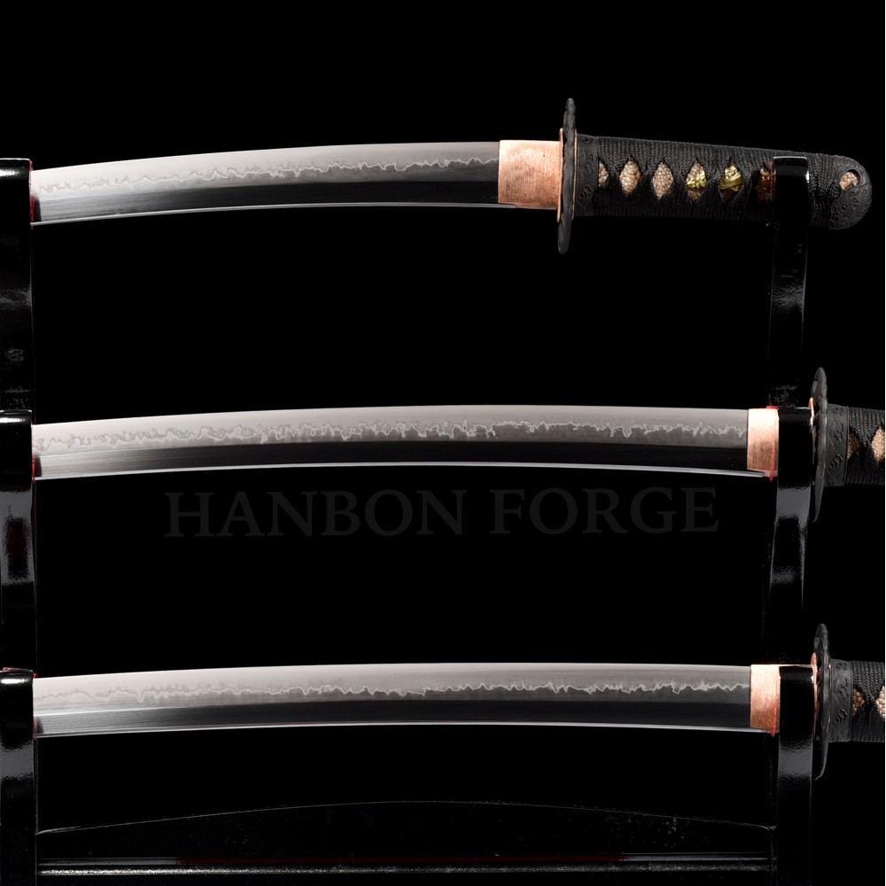 Handmade Japanese Sword Set (Katana, Wakizashi and Tanto) with Choji ...