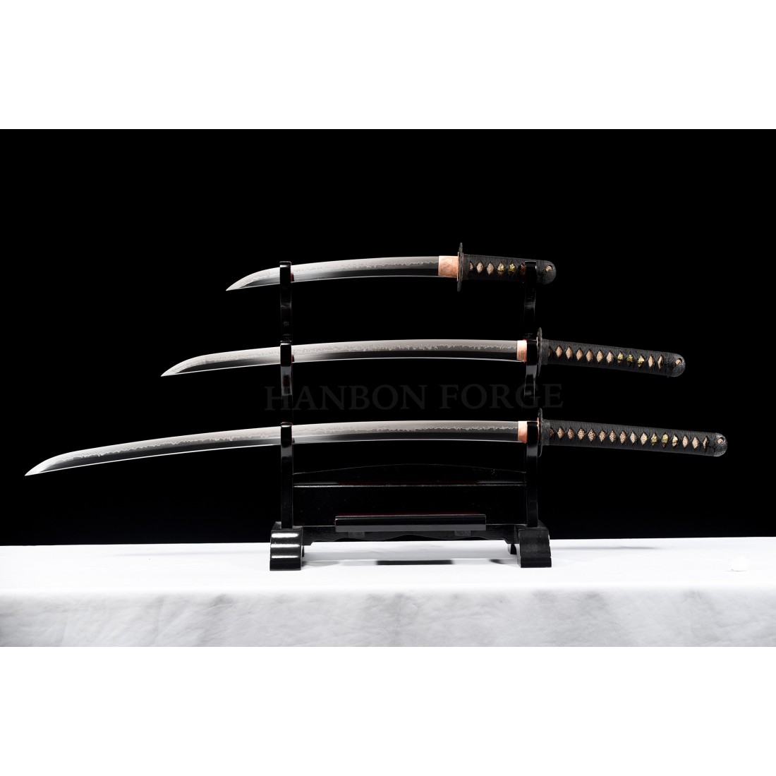 Handmade Japanese Sword Set (Katana, Wakizashi and Tanto) with Choji ...