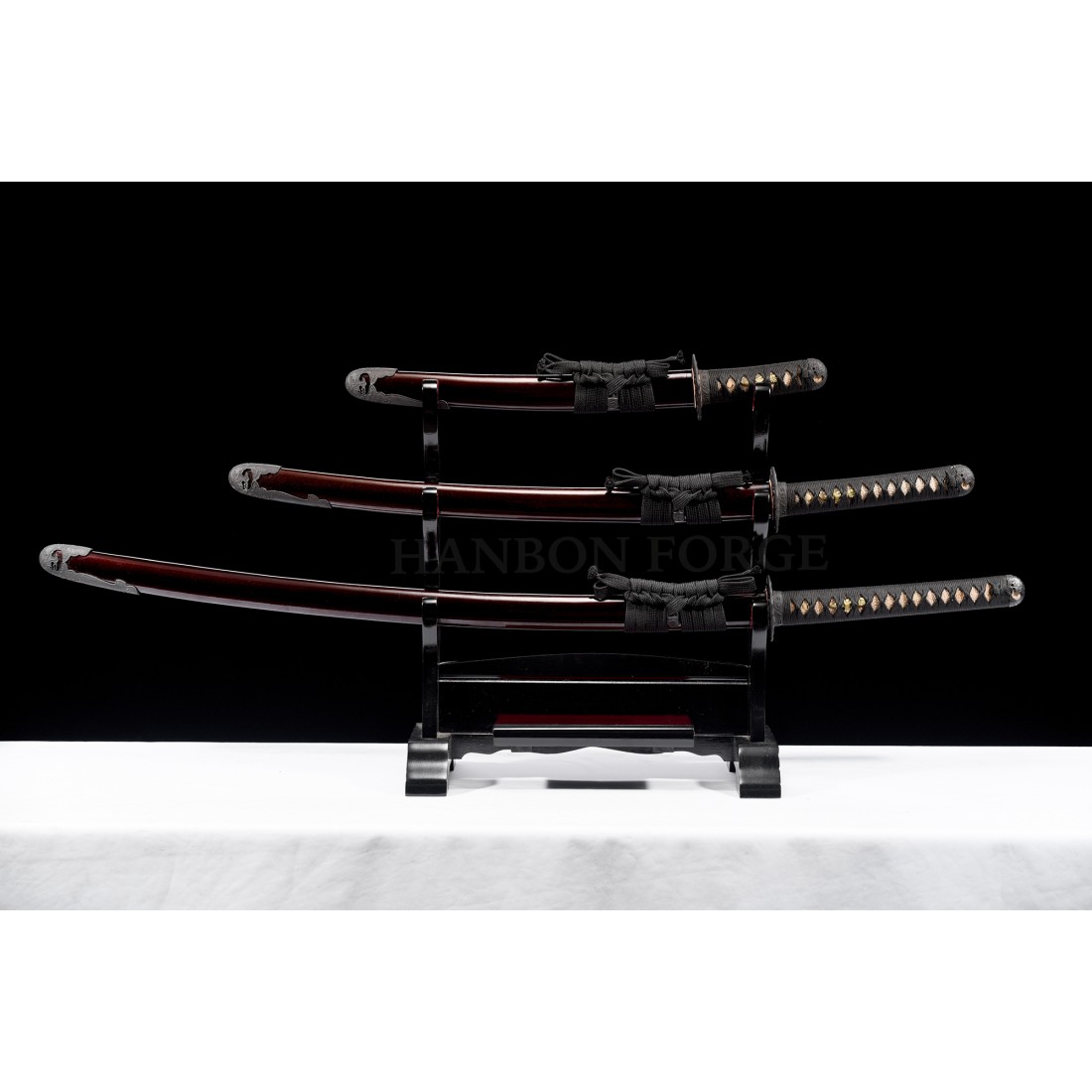 Handmade Japanese Sword Set (Katana, Wakizashi and Tanto) with Choji ...