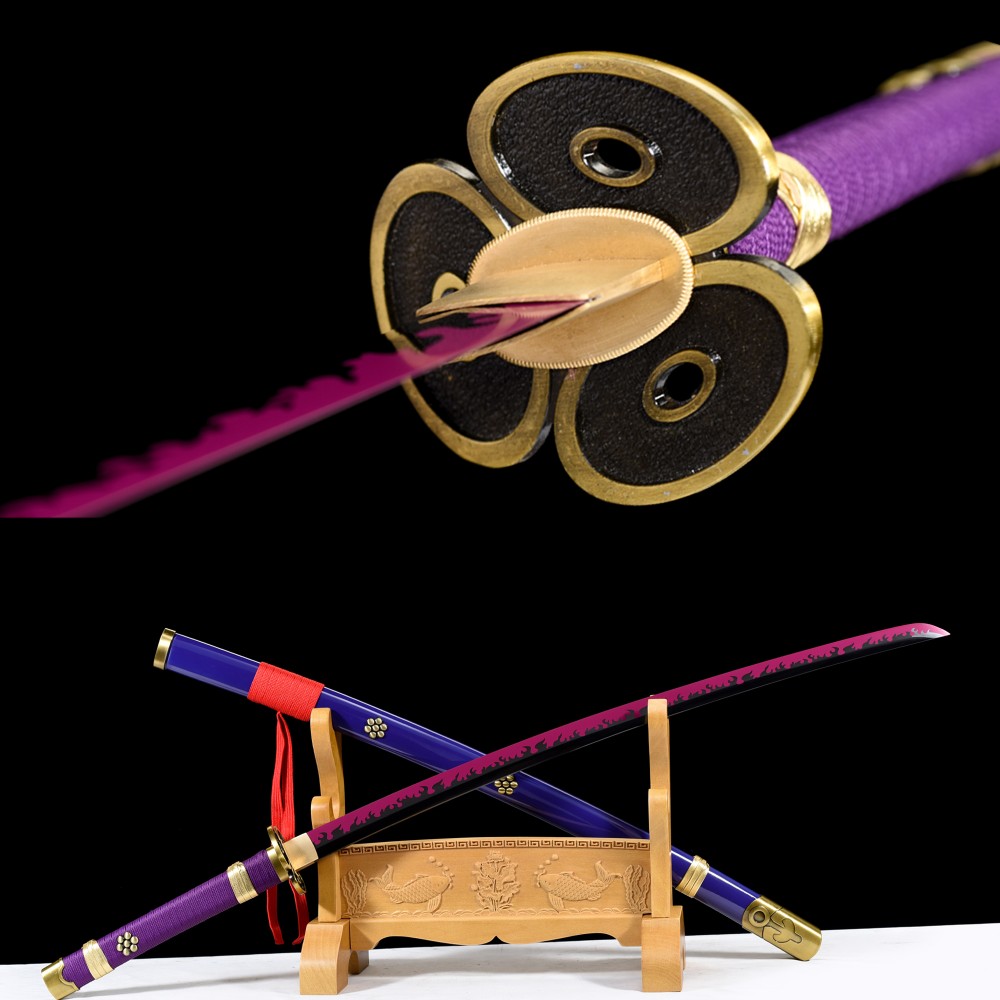 One Piece Zoro Sword – Purple Black Katana Replica | Real T10 Steel ...